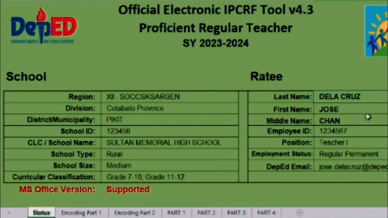 OFFICIAL TEMPLATE electronic-IPCRF for Teacher I-III SY 2023-2024 |Tutorial
