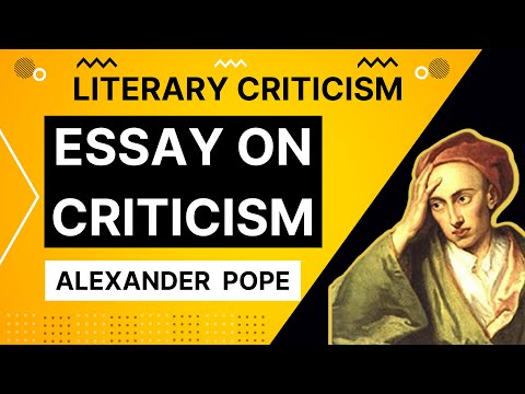Criticism by Alexander Pope Video Lecture - UGC NET