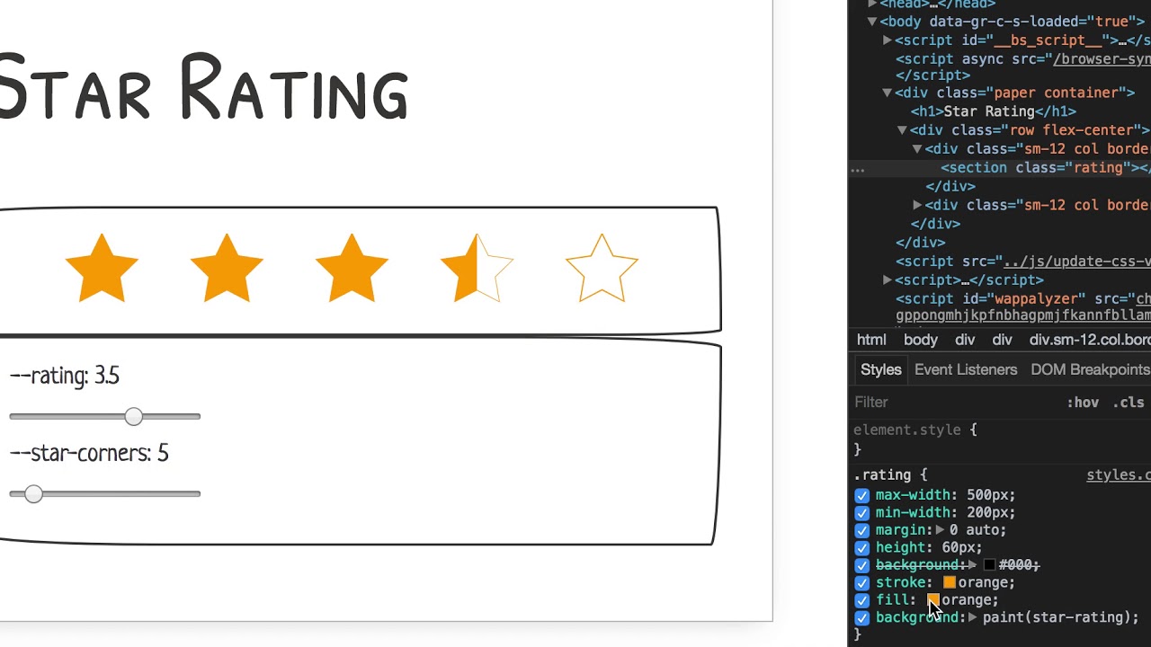 CSS Paint API - Star Rating