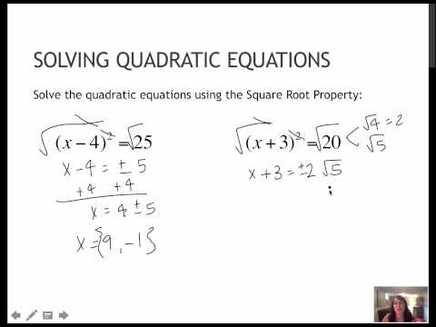 16 Solving Quadratics - Square Root Property (1.4)