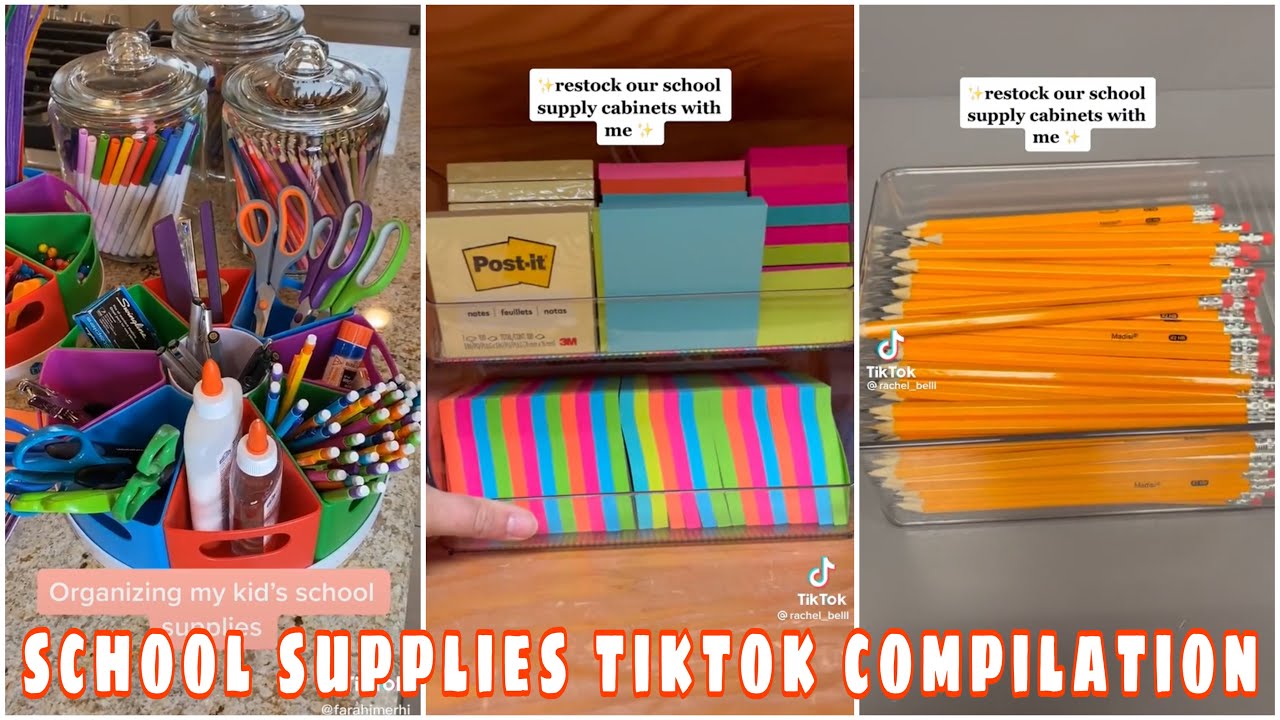 school supplies organization tiktok compilation