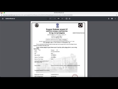 download birth certificate for Chennai corporation Tamil Nadu | Online birth certificate download