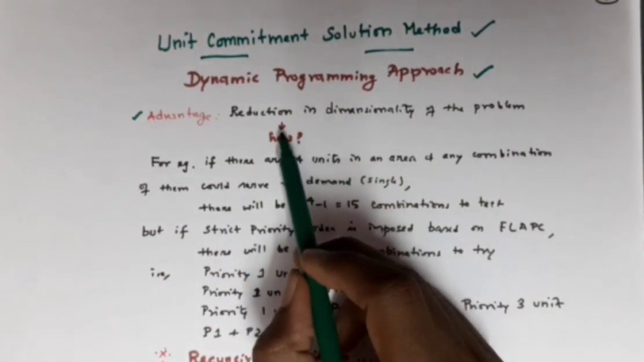Unit Commitment solution method - Forward Dynamic Programming Approach