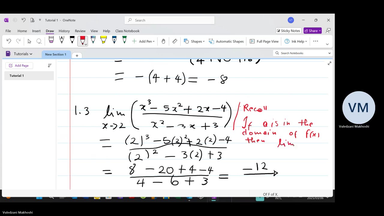 MAT1141 Tutorial 1 2025