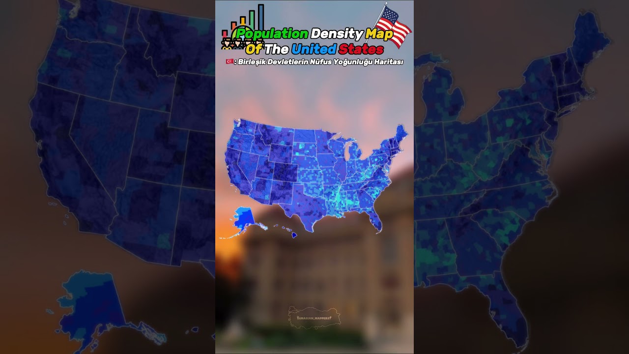 Population Density in the US | 🇺🇸. #europe #map #mapping #mapper #history #geography