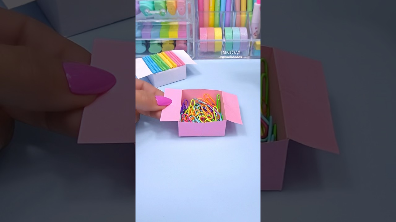DIY Cajita de papel organizadora 💖  Manualidades con papel fáciles #diy #manualidades