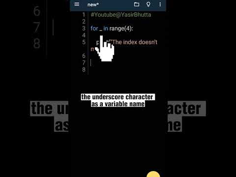 Underscore to Ignore Values in for loop | #Python Tips #yasirbhutta #pythonshorts