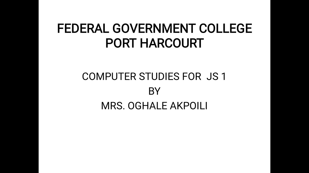JSS 1 COMPUTER STUDIES