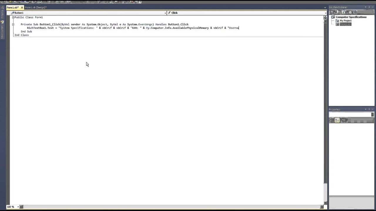 Visual Basic Tutorial - Finding System Information [HD]