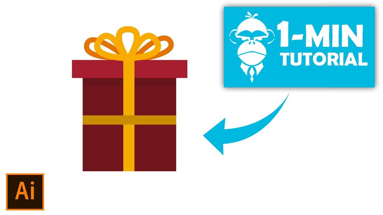 Flat Design Gift box  - Illustrator Tutorial