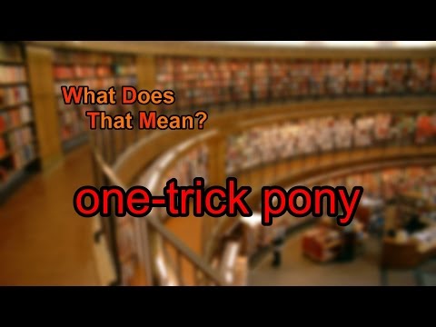 What does one-trick pony mean?
