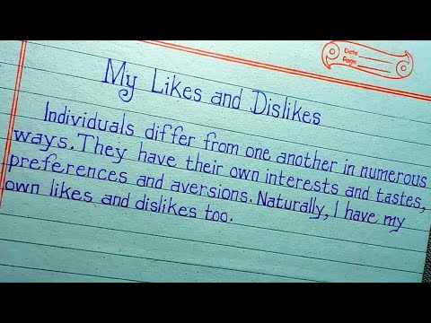 My Likes and Dislikes long Essay || Paragraph || Handwriting practice \\English handwriting cursive
