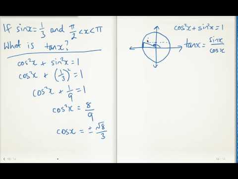 Finding sin(x), cos(x) or tan(x)