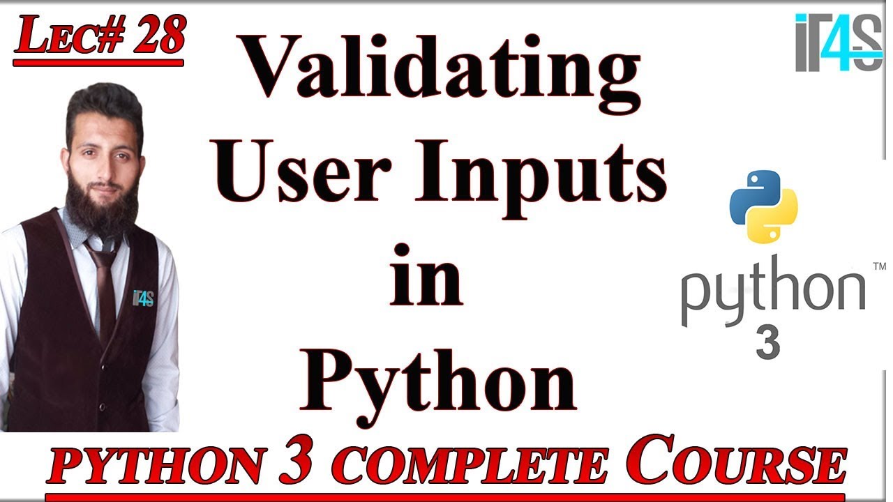 Python Tutorial in Urdu | Hindi | Validating Users input in Python | Data Entry Validation in Python