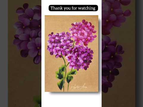 ✨️💫 COLORFULL Brush Strokes Flower Painting 🟣🔴 #shorts #art #shortsfeed