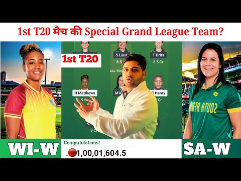 WI W vs SA W 1st T20 Dream11 Team | West Indies Women vs South Africa Women Pitch Report & Playing11