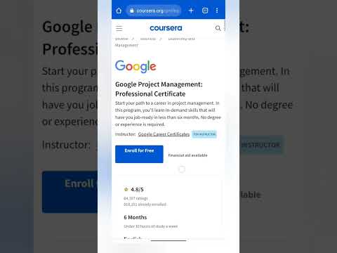 Free Project Management Course by Google...#shorts #shortvideo #projectmanagement #coursera #ideas