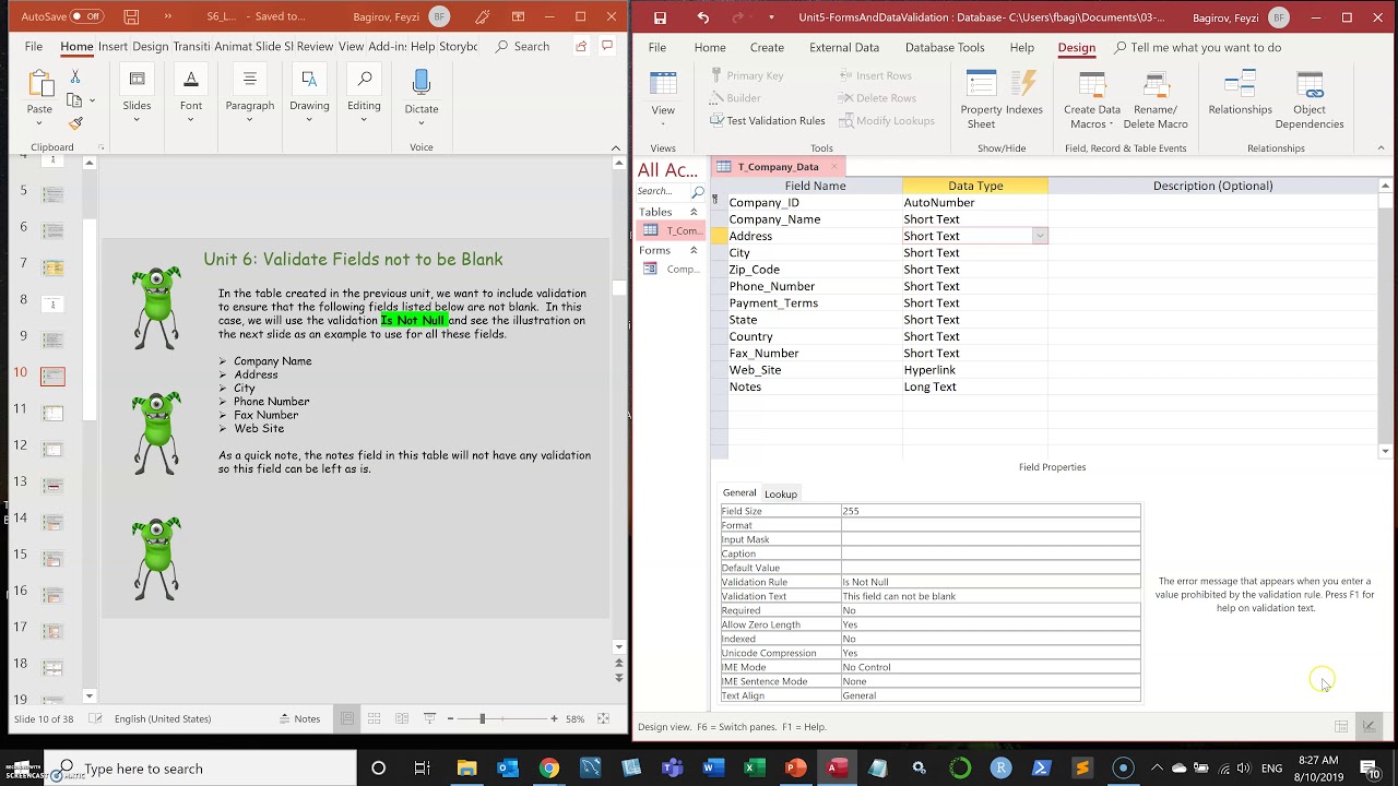 MS Access Forms and Data Validation (1/4)