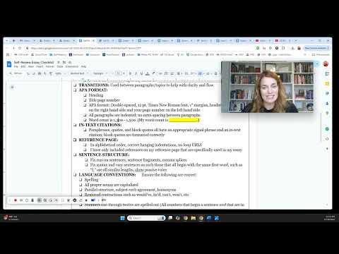 Evaluations Essay Self Review Checklist