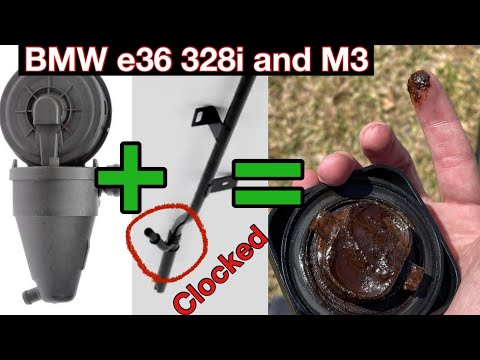BMW e36 PCV CCV doesn’t work because the dipstick tube is clogged!!! E36 burning oil! Blue smoke!