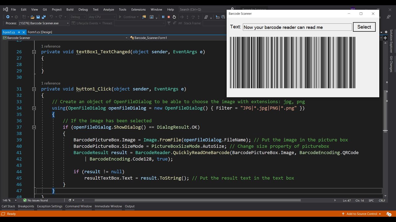 Barcode Scanner using C# windows application