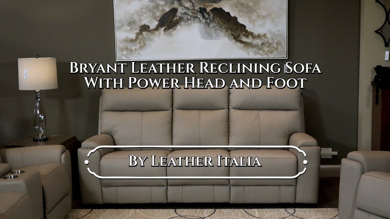 Leather Italia Bryant Leather Reclining Sofa With Power Head and Foot 2084043