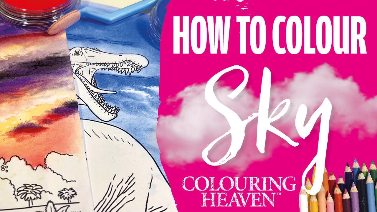SO QUICK & EASY! How to colour sky | Dinosaurs Colouring Tutorial