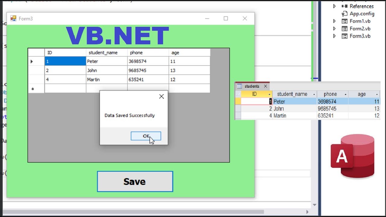 VB.net tutorial - How to insert update and delete in DataGridView using one button Save