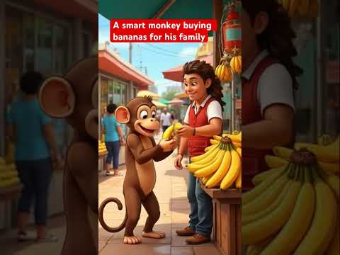 Monkey business at the market—buying bananas the smart way! #monkeyvideo #monkey #lazyoaf #slurpuff