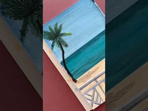 How to paint a palm tree 🌴 #shorts #art #tutorial