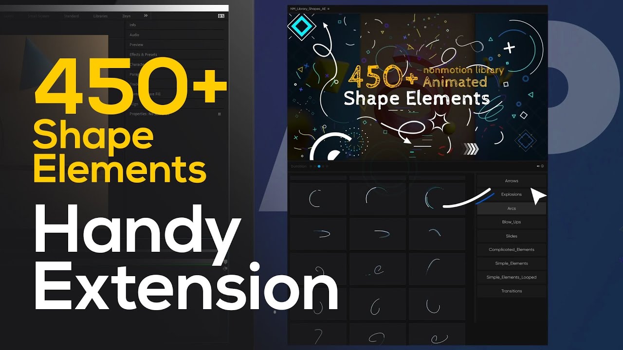 Shape Elements Pack | Extension 450+ Elements | After Effects | Premiere Pro