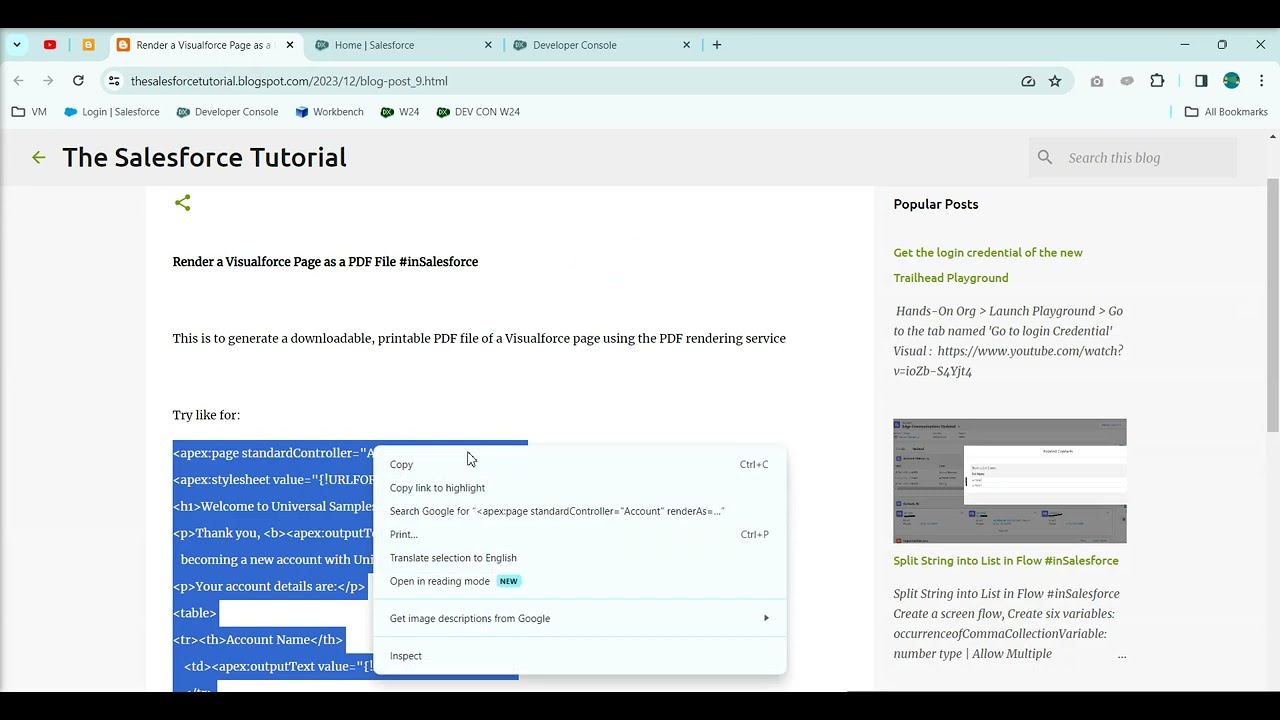 Render a Visualforce Page as a PDF File #inSalesforce