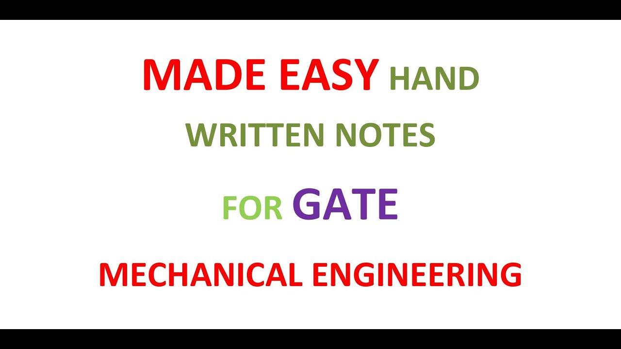 MADE EASY Hand Written Notes | MECHANICAL ENGINEERING | By Chandan Sir | Mechanical Bengali