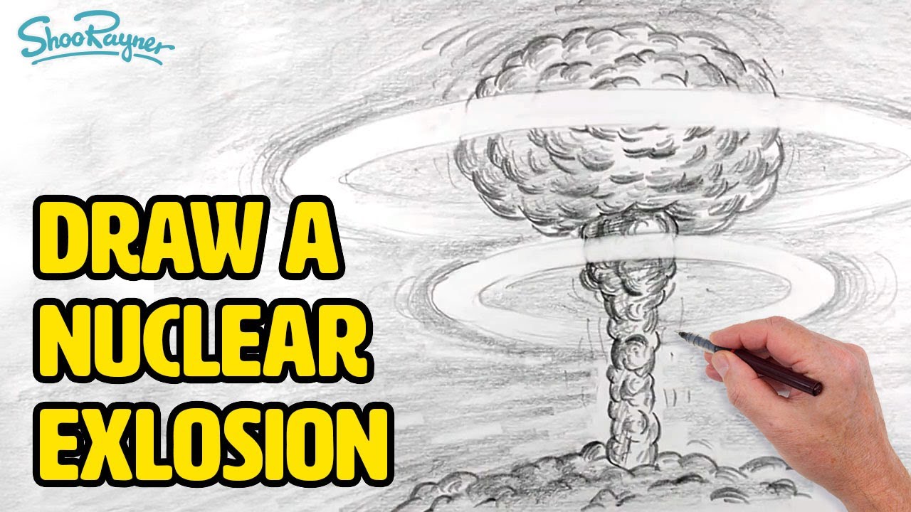 How to draw a Nuclear Explosion - Mushroom Cloud