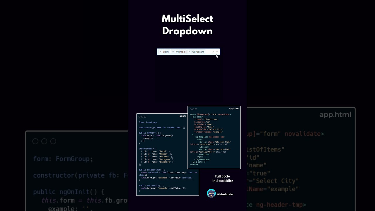 MultiSelect Drop-down in Angular ♥️