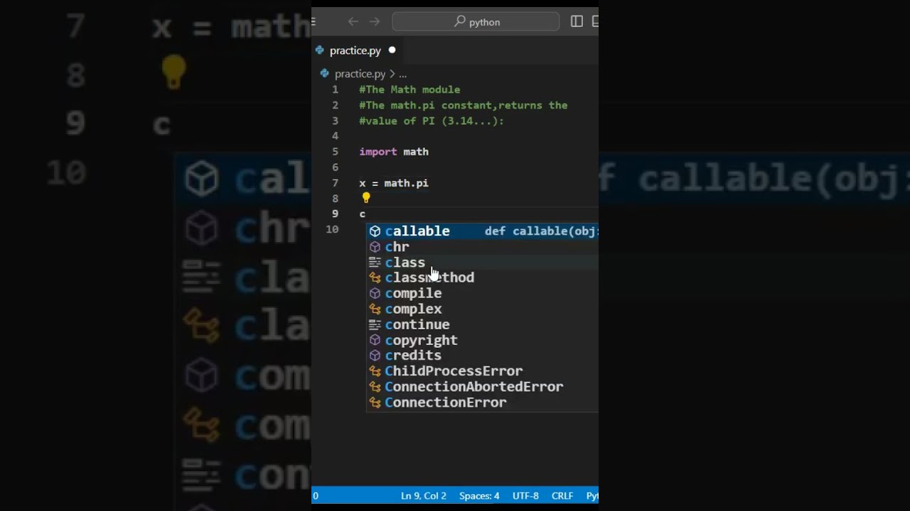 The Math Module #python #coding #pythonprogramming #code #pythoncoding #programming