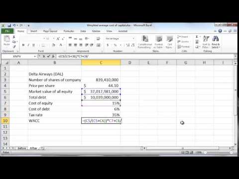 Discount rate - 1: Weighted Average Cost of Capital using Excel