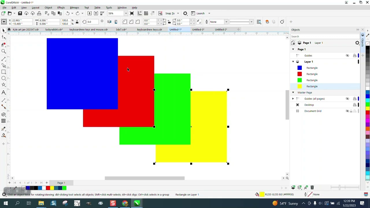 Corel Draw Tips & Tricks Docker Object or Object Manager to put in order