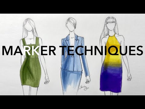 Marker Techniques for Fashion Illustration (+ How to Do a Marker Gradient!)