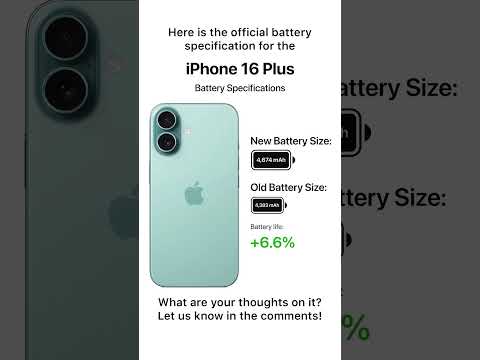 iPhone 16 Plus Battery Specs