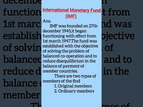 What is International monetary Fund #IMF #govtexam #educationknowledge