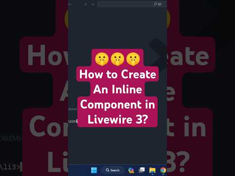 ⚡How to Create An Inline Component in Livewire 3 ⚡#shorts #youtubeshorts #livewire3