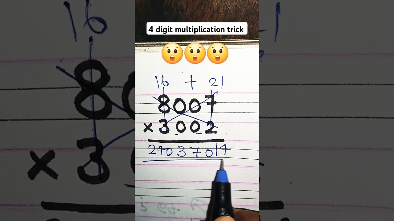 4 digit multiplication trick #shortsfeed #fastmultiply #funwithmultiplication #maths #viral