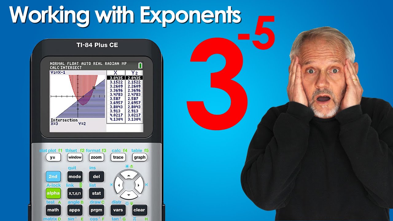 Exponents on the TI 84 Plus CE