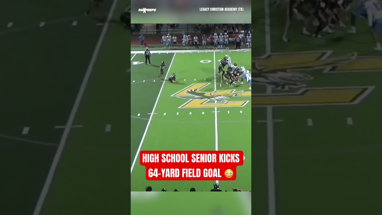 High school kicker Jack Drygas of Legacy Christian Academy (TX) drills 64-YARD field goal 🤯 #shorts