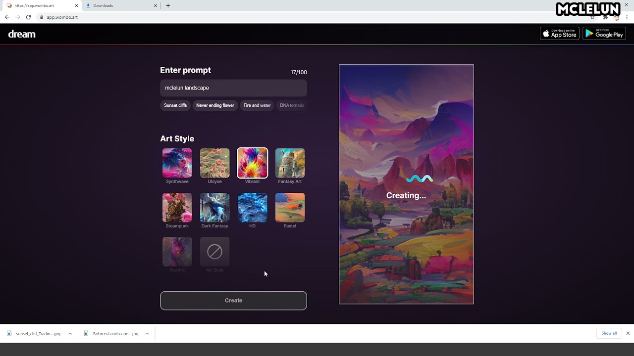 Testing Wombo AI Powered Artwork Tool