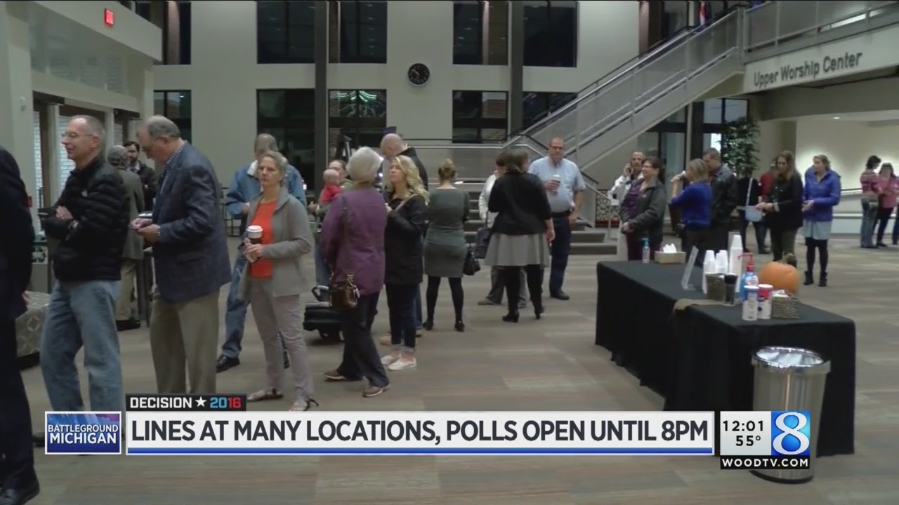 Lines form outside polling locations on Election Day