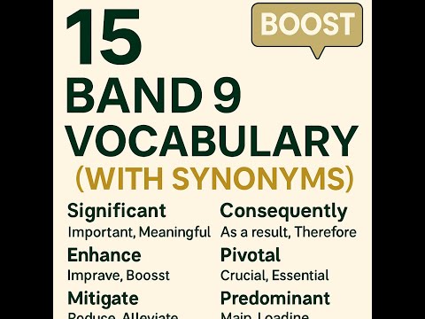15 Band 9 IELTS Vocabulary Words (with Synonyms) | Boost Writing & Speaking Score