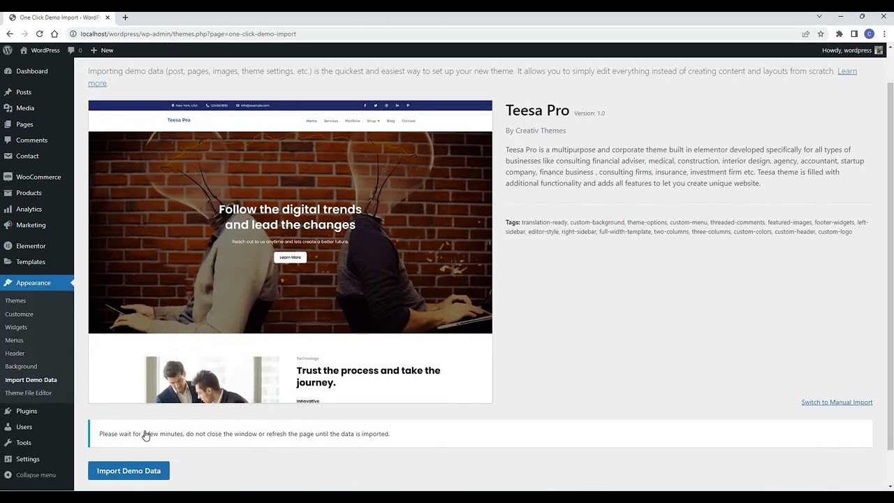 Teesa Pro - Theme Installation