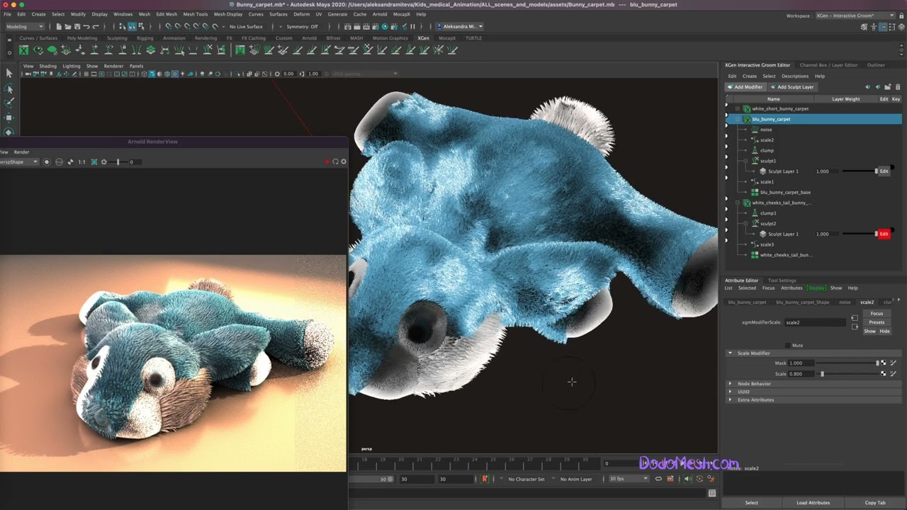 21 Adding noise and amending clump values for xgen interactive groom - Autodesk Maya